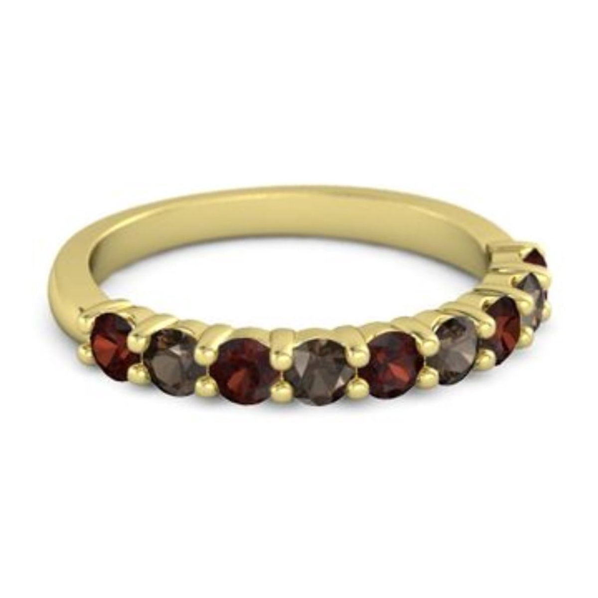925 Sterling Silver Round 2.5MM Garnet Smoky Quartz Eternity Yellow ...