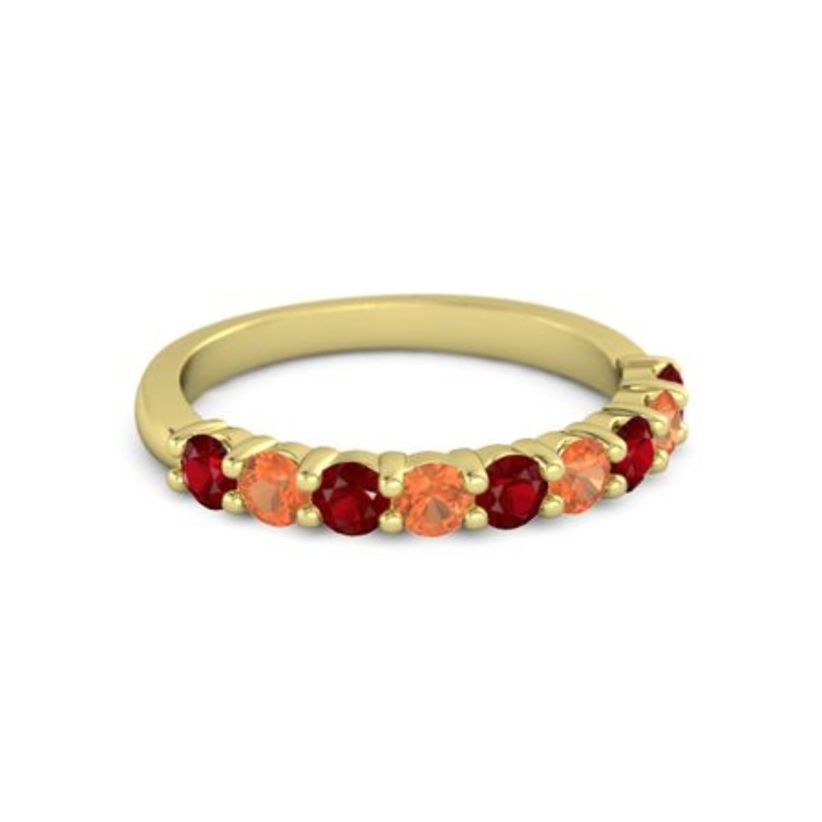 925 Sterling Silver Round 2.5MM Ruby Fire Opal Eternity Yellow Plated Women Ring - Walmart.com