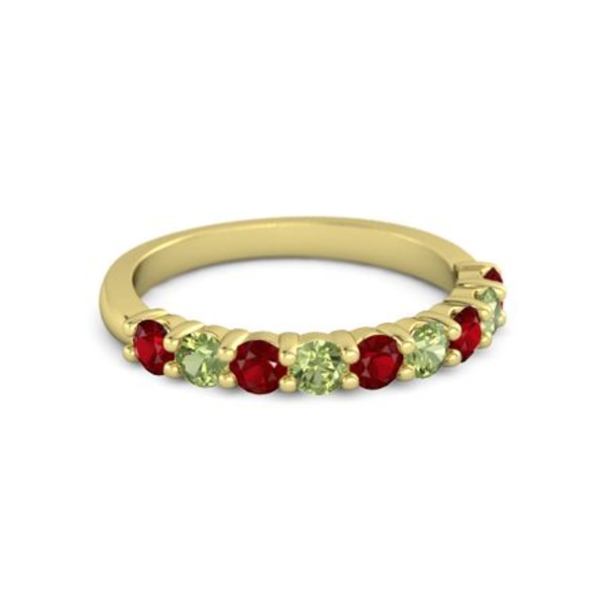 925 Sterling Silver Round 2.5MM Ruby Peridot Eternity Yellow Plated Women Ring - Walmart.com