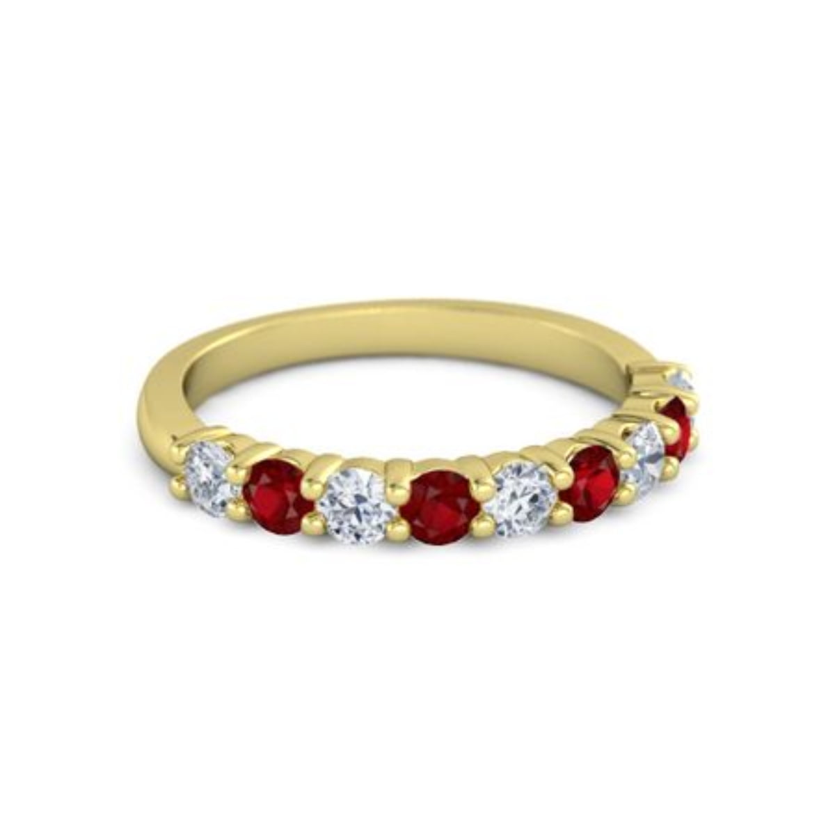925 Sterling Silver Round 2.5MM White Cz Ruby Eternity Yellow Plated ...