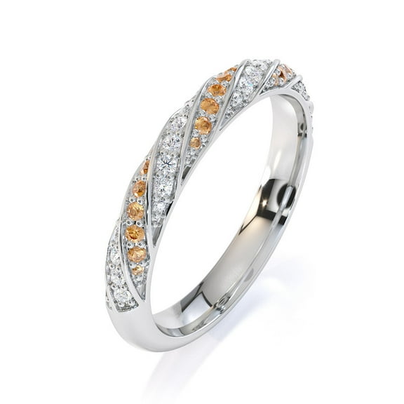 925 Sterling Silver Half Eternity CZ Rings, Round & Milgrain Cubic ...