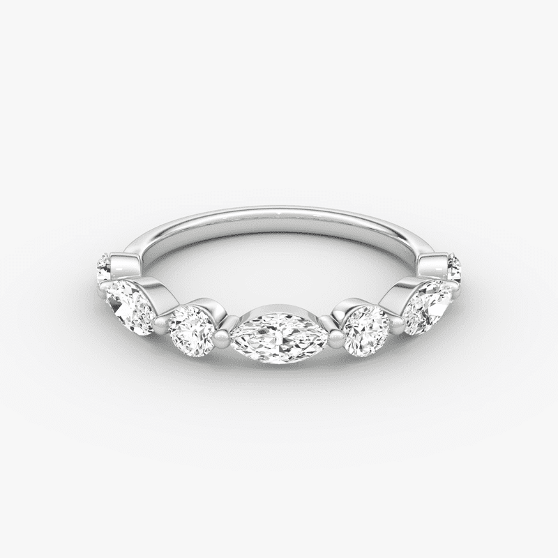 925 Sterling Silver Round Cut Lab Grown Diamond Leaf Wedding Band Ring ...