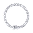 925 Sterling Silver Round Cut Moissanite Unisex 6mm Miami Cuban Link 7 ...