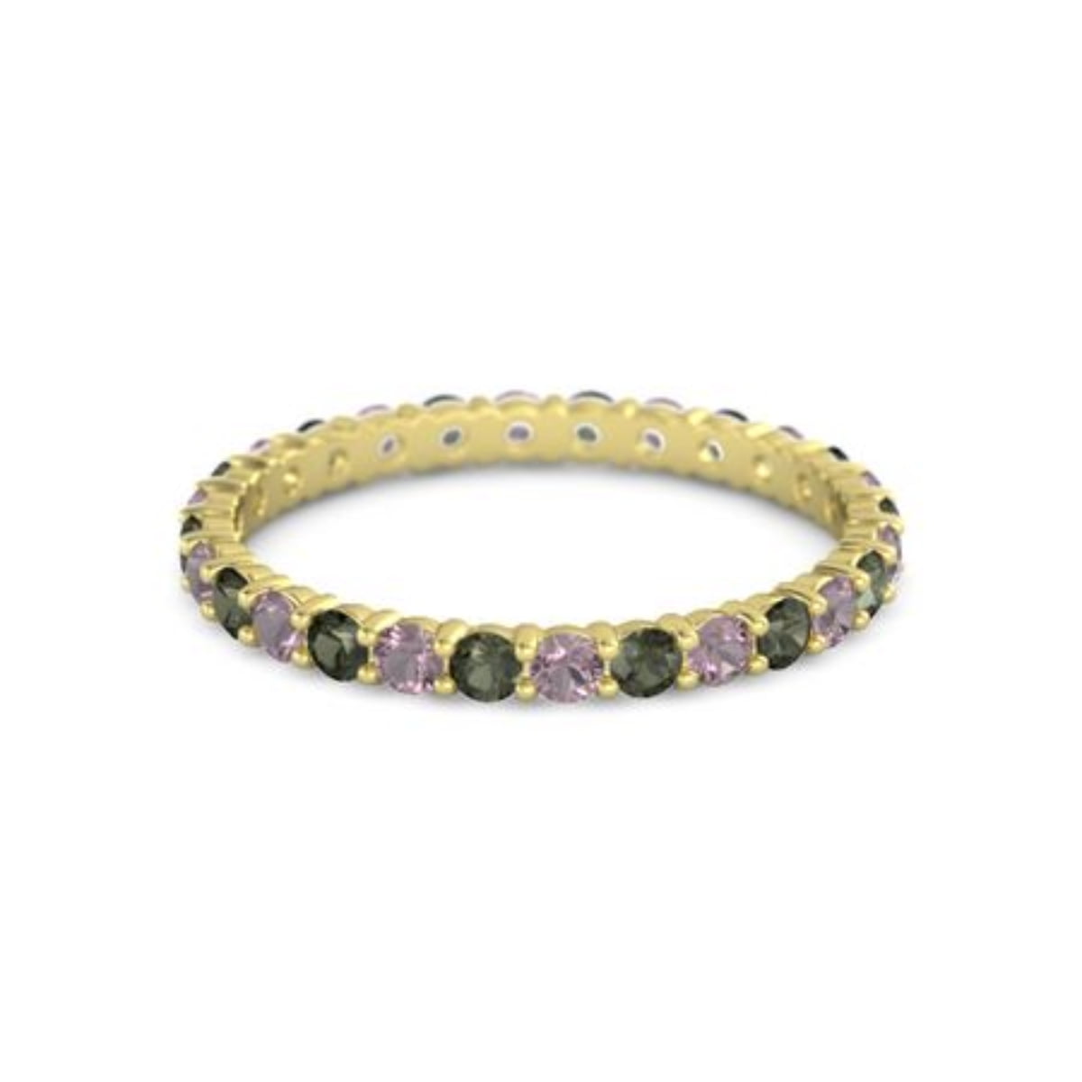 925 Sterling Silver Round Rhodolite Garnet Green Apatite Yellow Plated ...