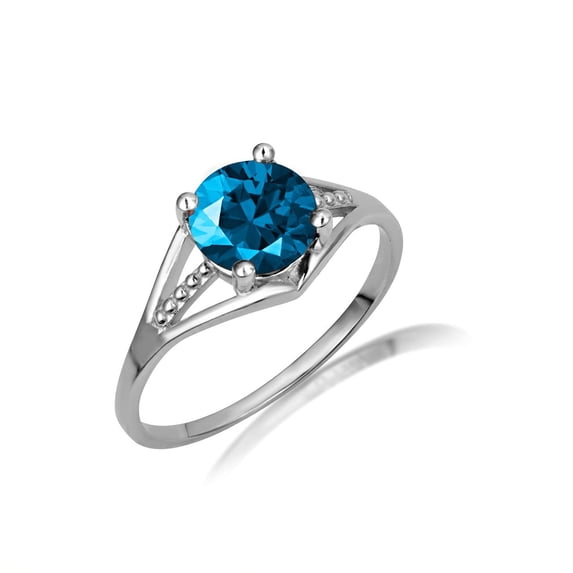925 Sterling Silver Round Stone Beaded Cubic Zirconia Birthstone Love ...