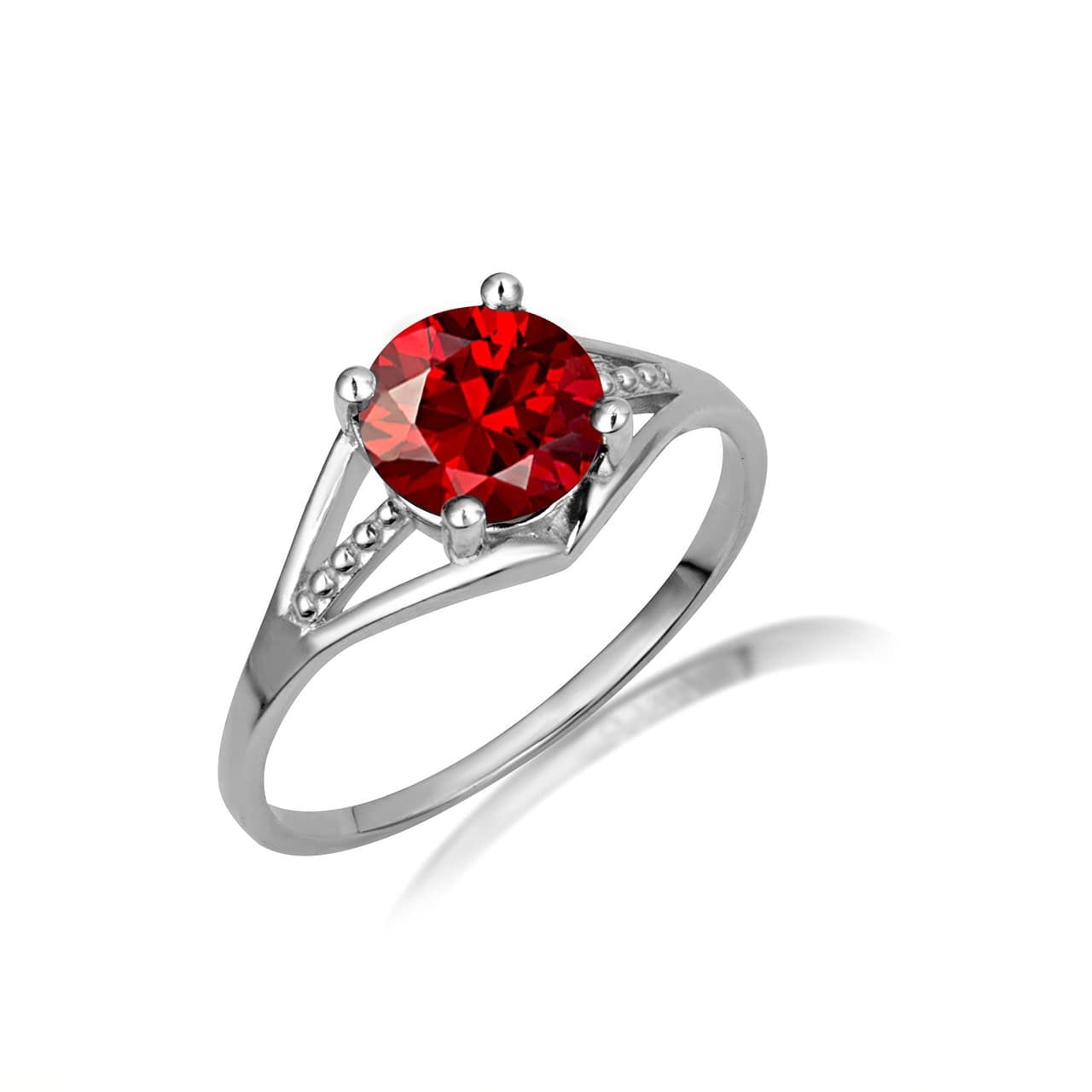 925 Sterling Silver Round Stone Beaded Cubic Zirconia Birthstone Love ...