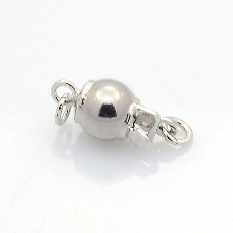 925 Sterling Silver Round box Clasps Silver 13x6mm Hole: 2mm - Walmart.com