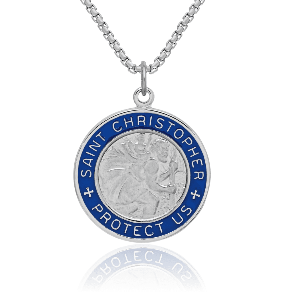 925 Sterling Silver Saint Christopher Medal Patron of Travelers ...