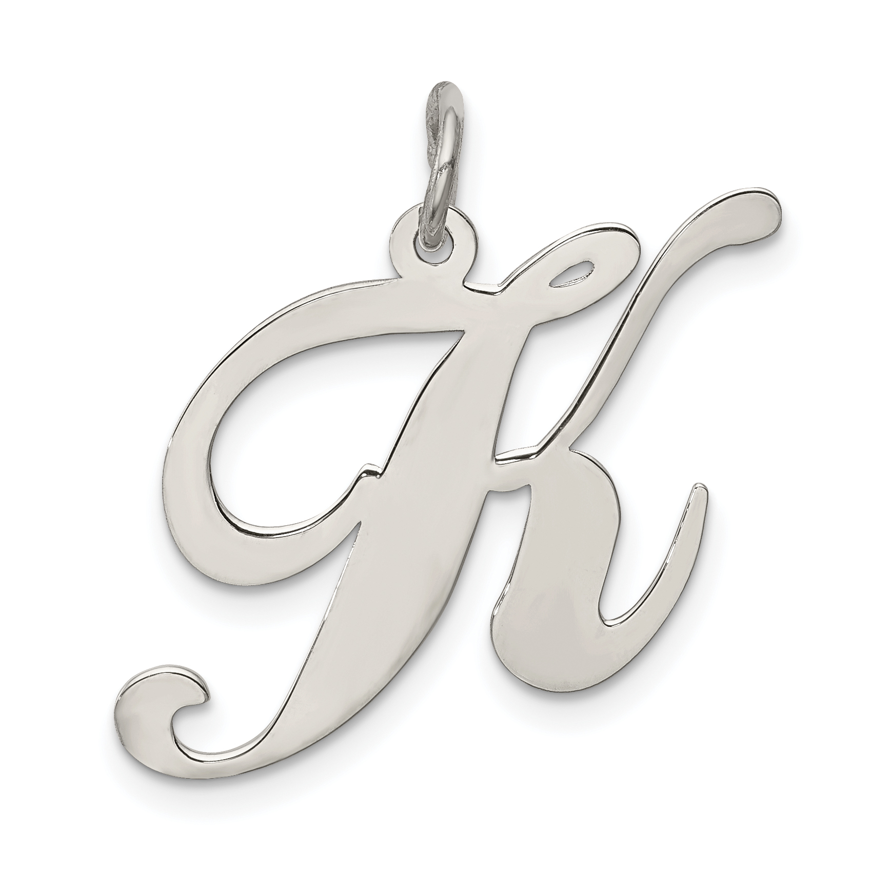 925 Sterling Silver Script Letter K Initial Monogram Name Charm ...
