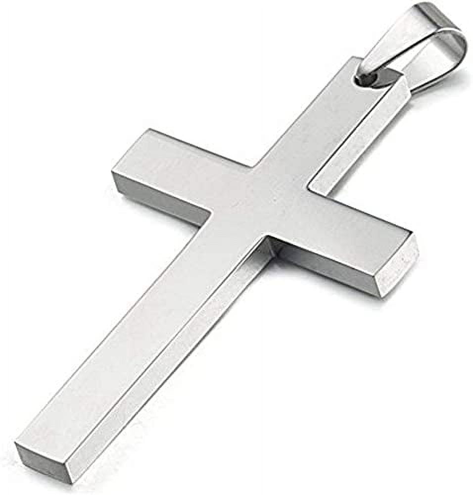 925 Sterling Silver High Polish Unisex Cross Pendant, Anti-allergic ...