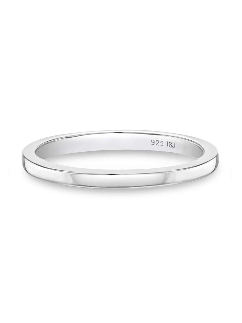 925 Sterling Silver Size 3 Unisex Shiny Small Plain Finger Ring for ...