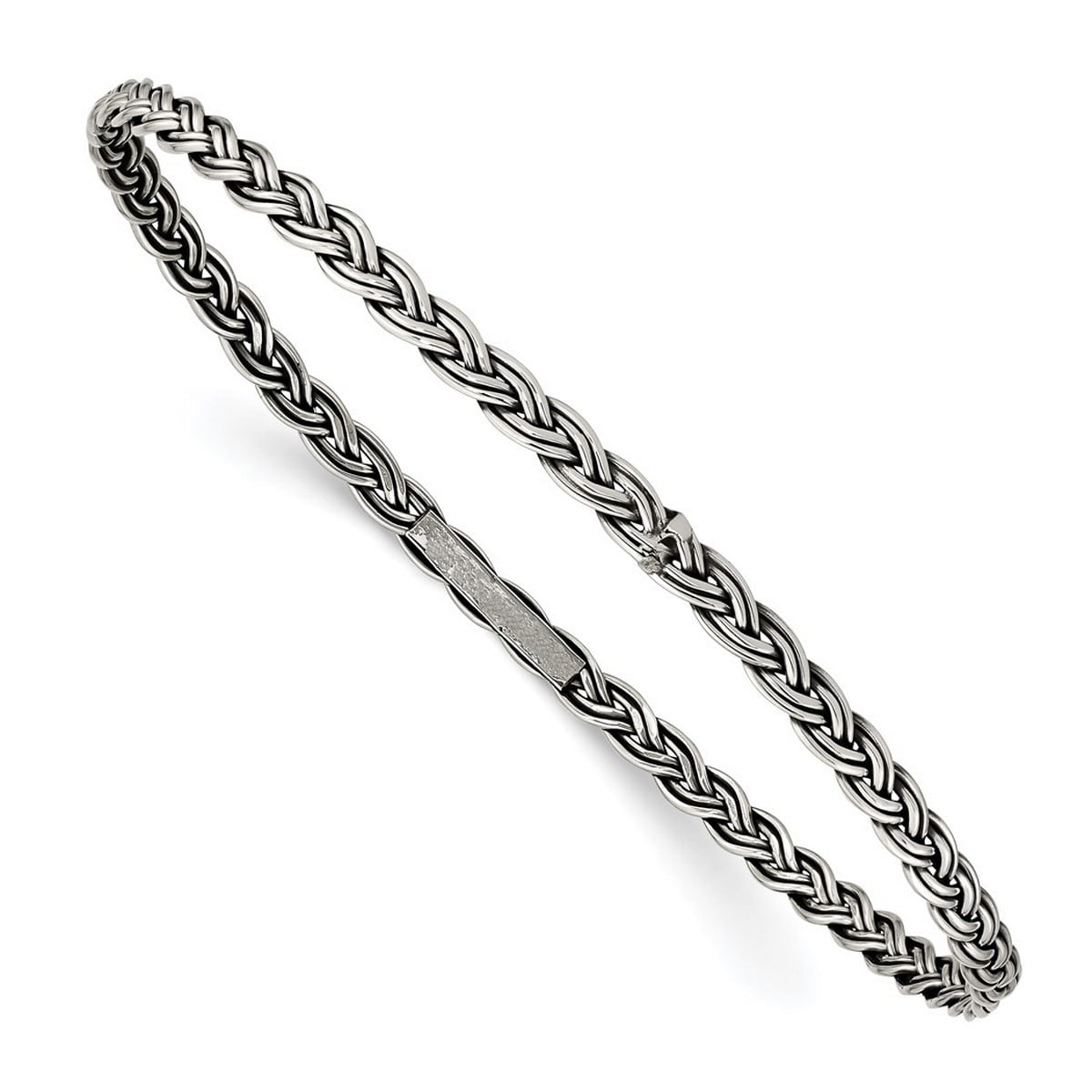 Sterling Silver Polished 3.5mm Slip On Bangle
