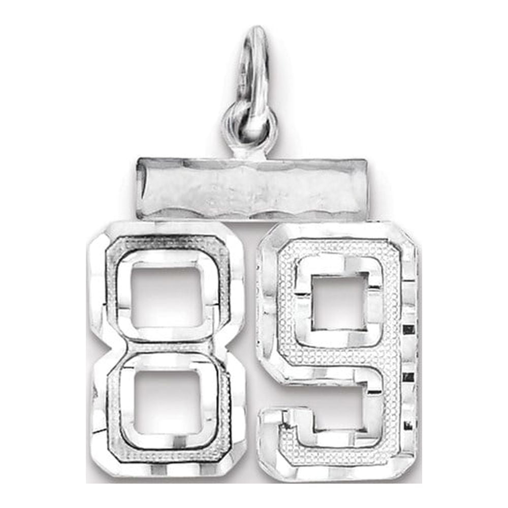 925 Sterling Silver Small #89 Charm Pendant Fine Jewelry For Women ...