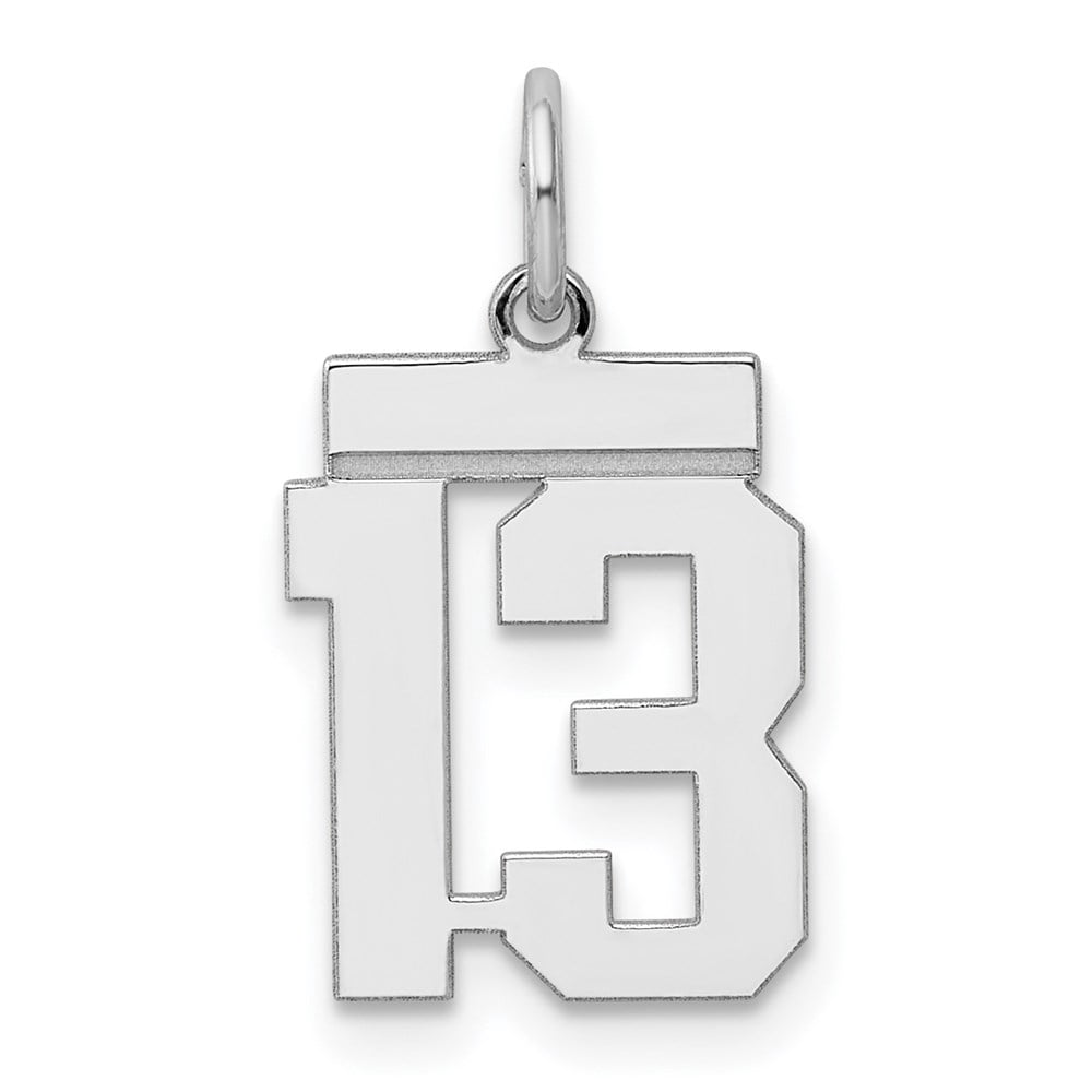 925 Sterling Silver Small Number 13 Charm Pendant Fine Jewelry For ...