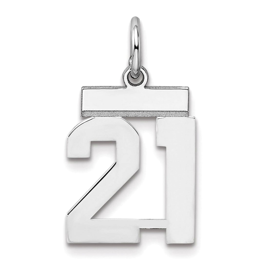 925 Sterling Silver Small Polished Pendant Necklace Sport game Number ...