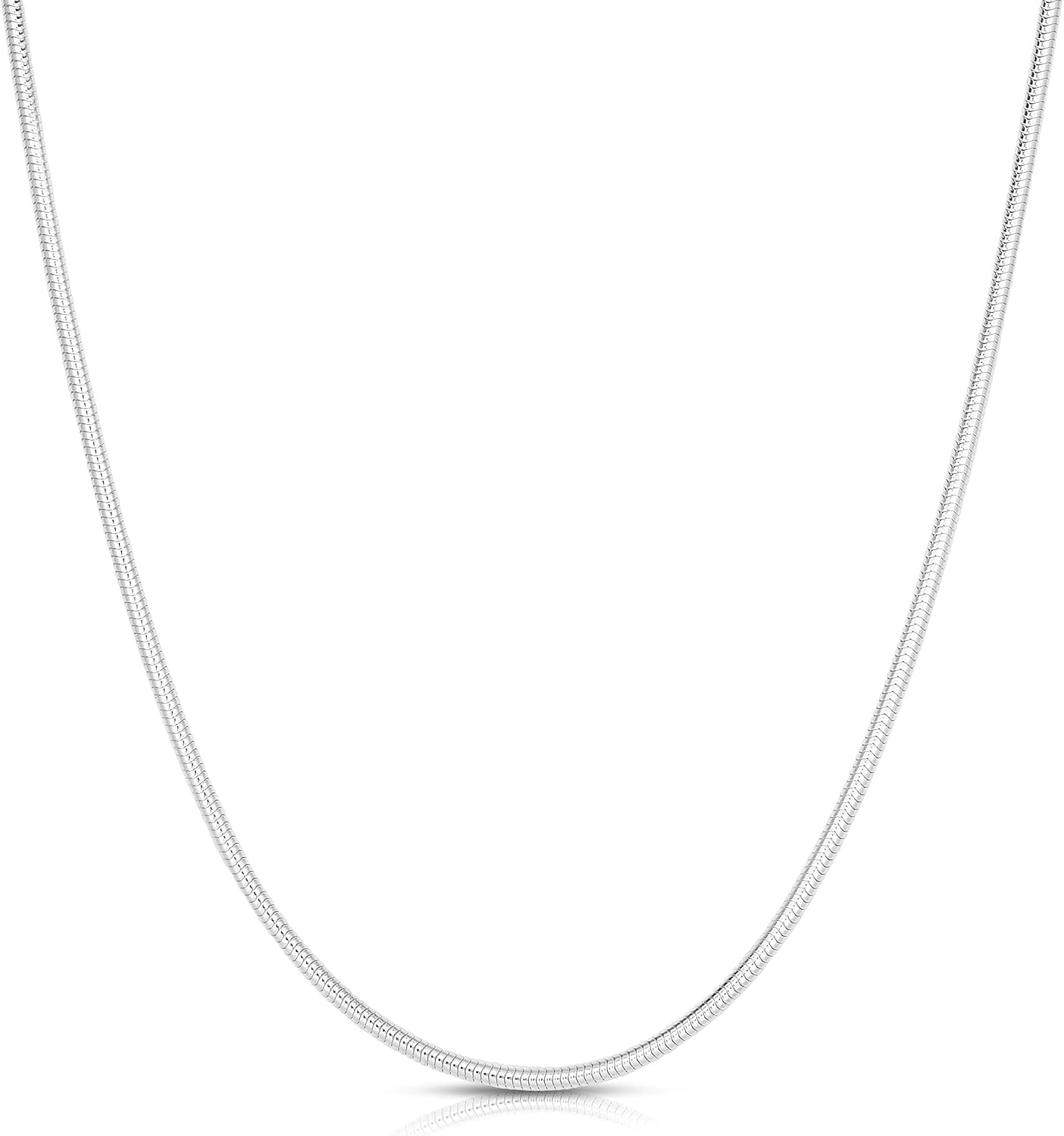 925 Sterling Silver Snake Chain Necklace - 2MM, 3MM, 4MM, 5MM Round ...
