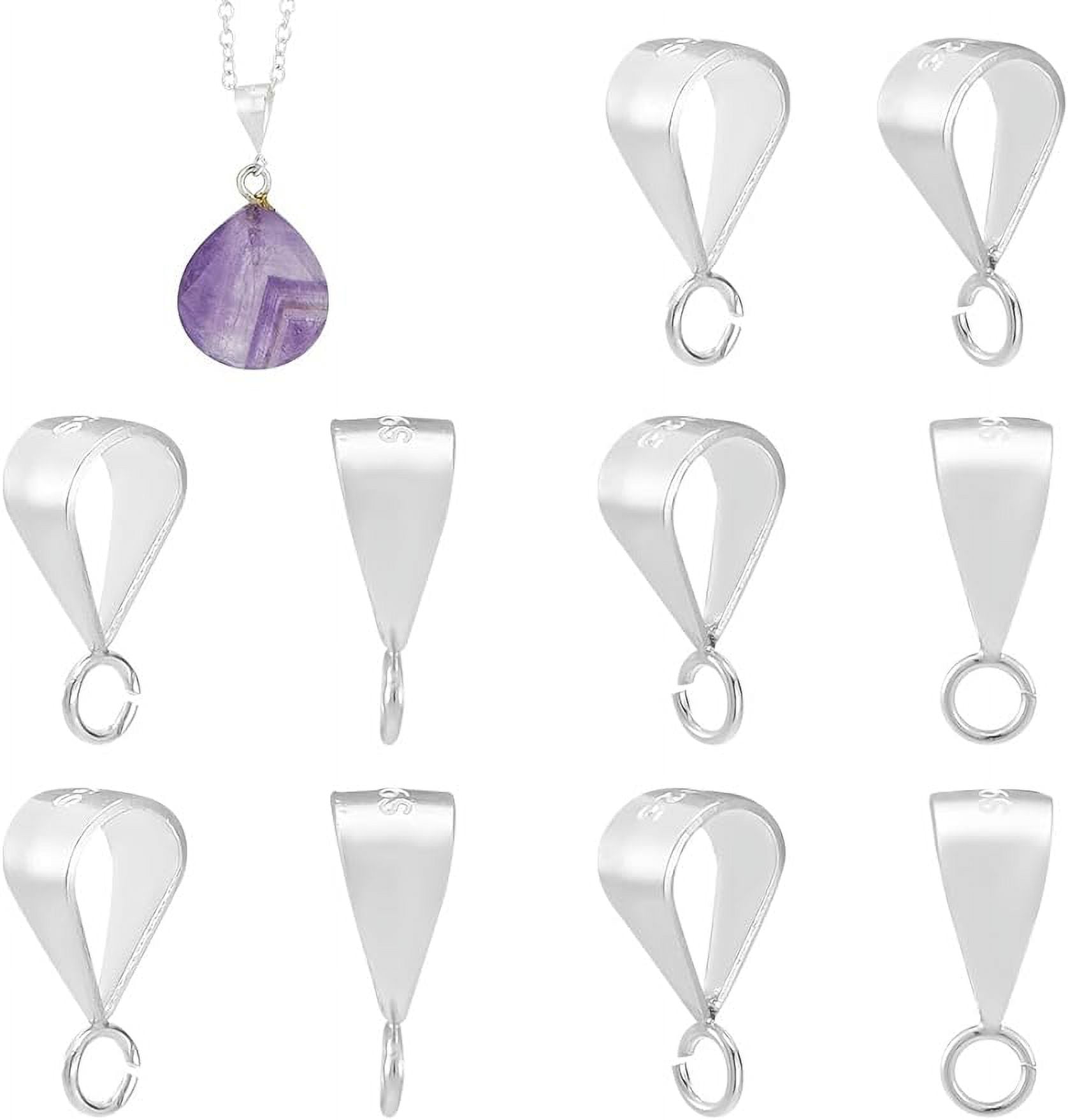 925 Sterling Silver Snap On Bails Hook Pendant Clasps 8pcs 2 Styles ...