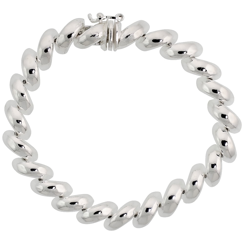 925 Sterling Silver Solid Italian Fancy San Marco Chain Necklace 8mm ...