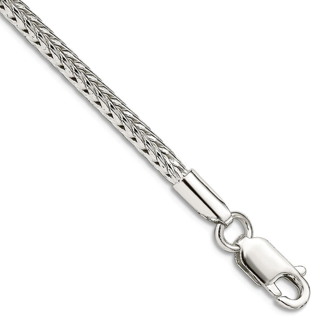 925 Sterling Silver Solid Polished 2.5mm D-Cut Round Franco Bracelet 8 ...