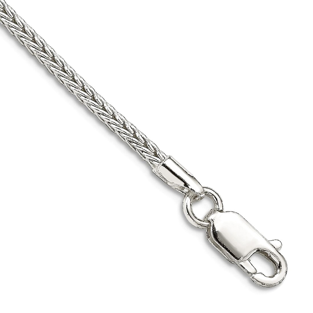 925 Sterling Silver Solid Polished 2mm D-Cut Round Franco Link Bracelet ...
