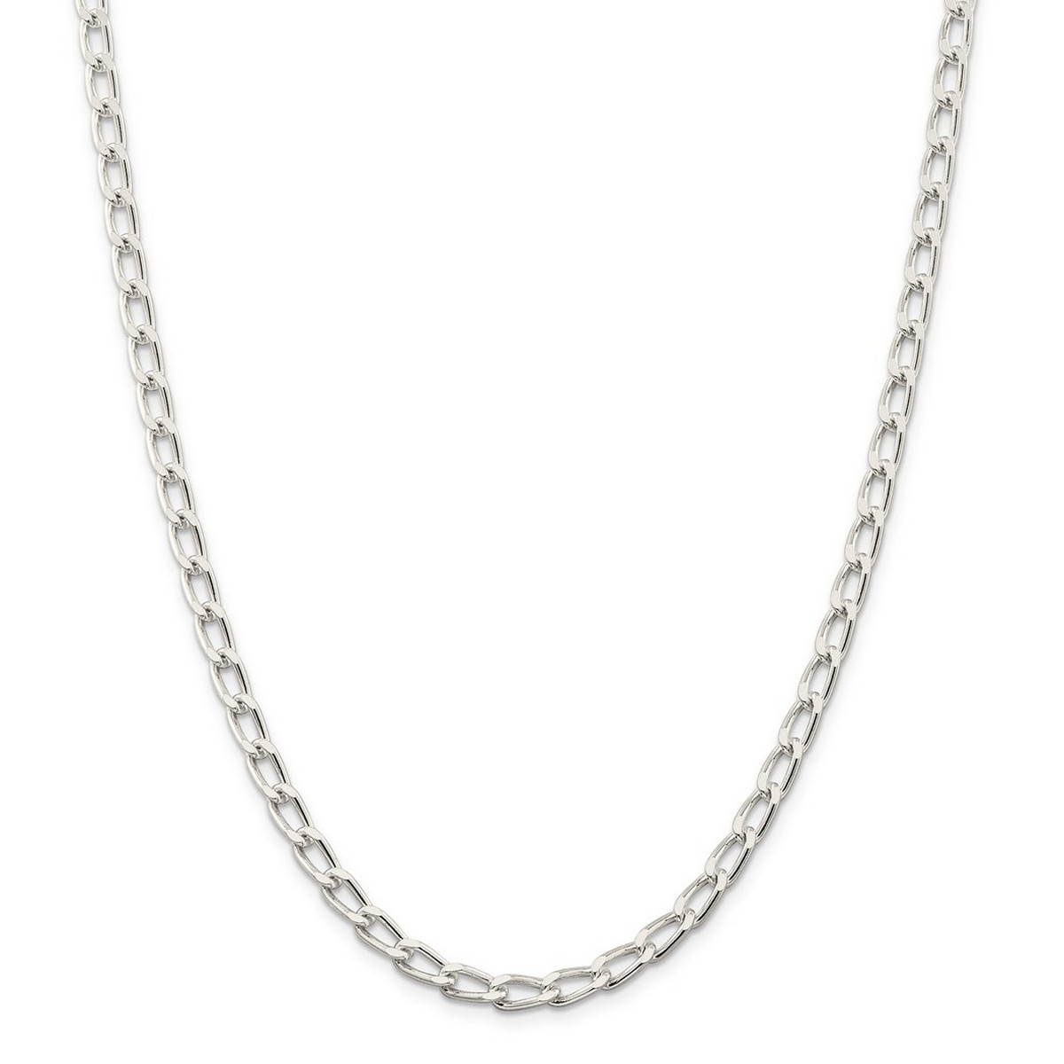 925 Sterling Silver Solid Polished 5.1mm Open Link Chain Necklace 16 ...