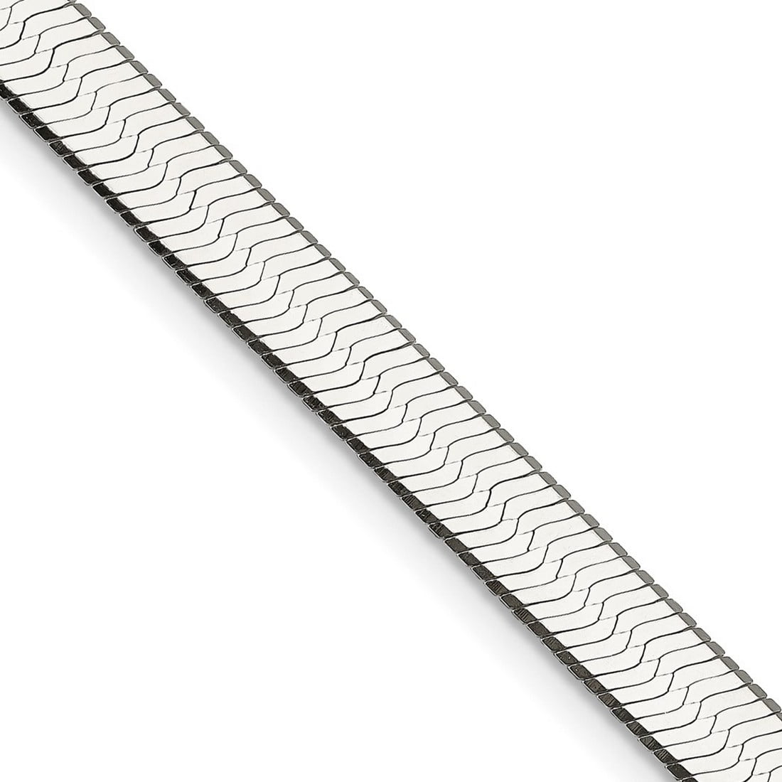 925 Sterling Silver Solid Polished 7mm Magic Herringbone Chain 20 Inch ...