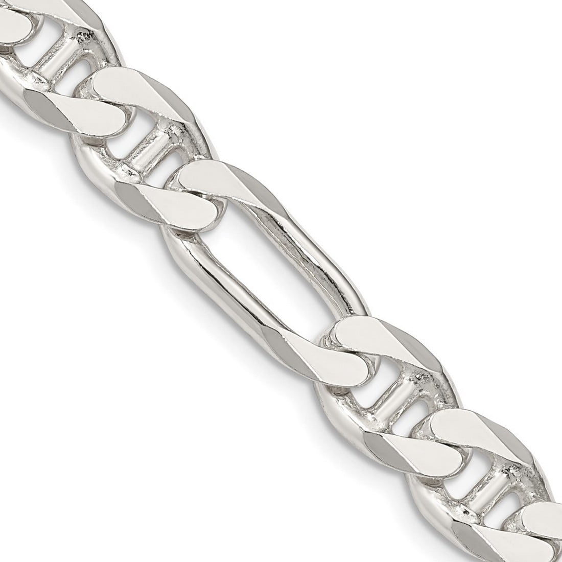 925 Sterling Silver Solid Polished 8.75mm Figaro Nautical Ship Mariner ...