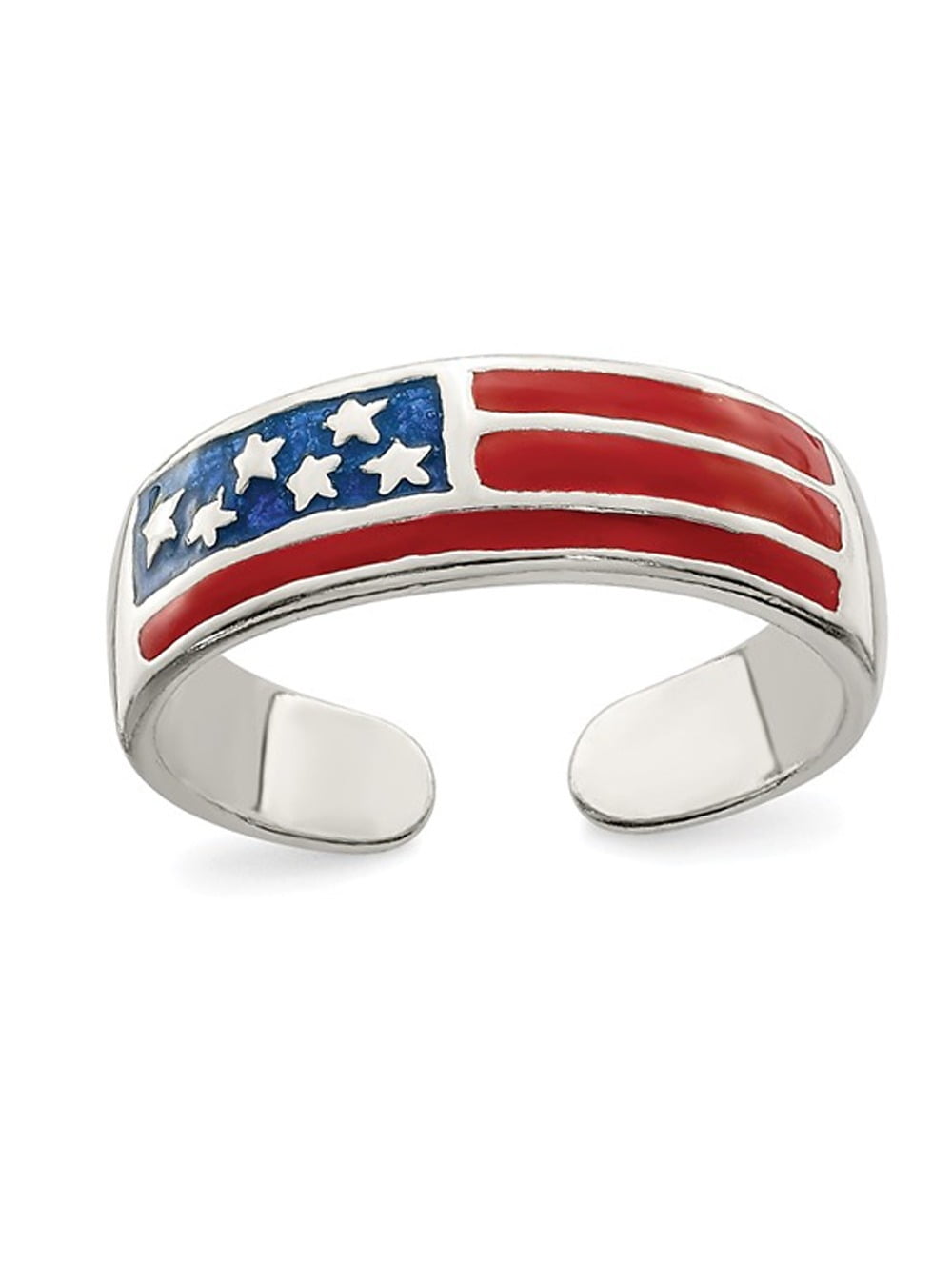 Primal Silver Sterling Silver Enameled Flag Toe Ring - Walmart.com