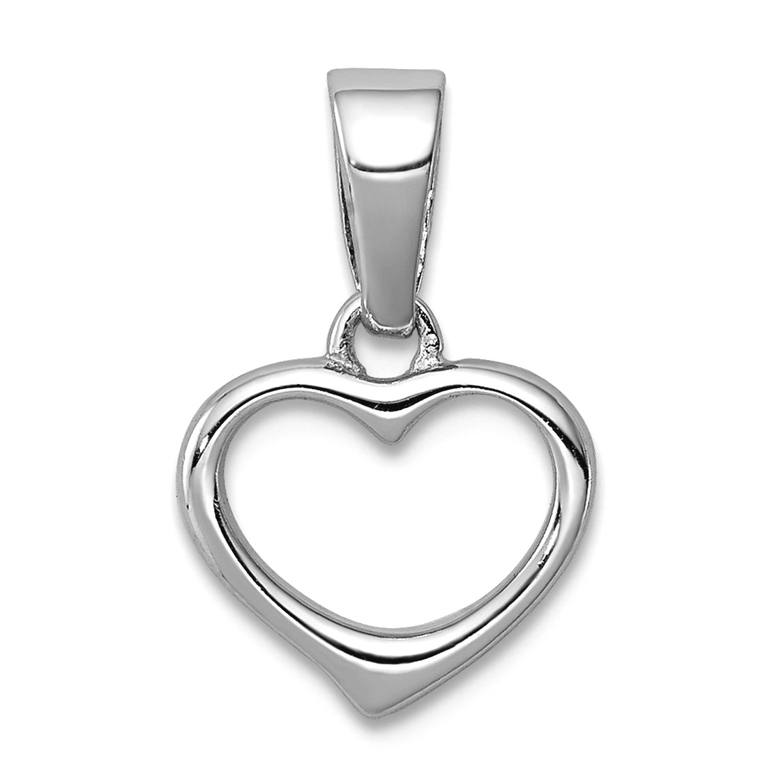 925 Sterling Silver Solid Polished Rhodium Plated Cubic Zirconia Open ...