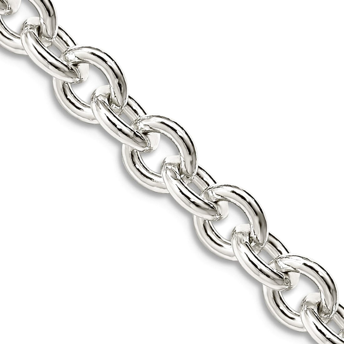 925 Sterling Silver Solid Polished Rolo Chain Necklace 30 Inch 6.1mm ...