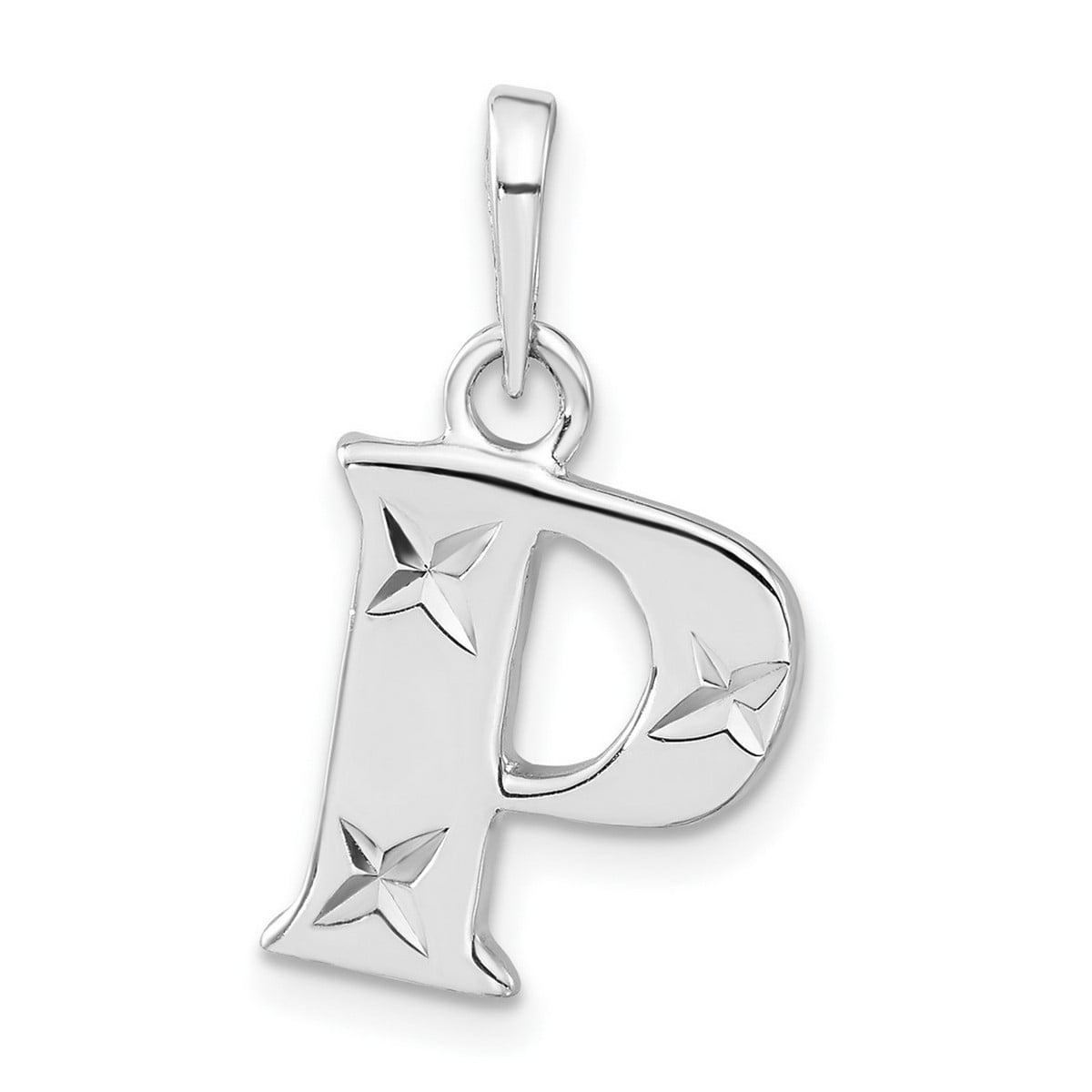 925 Sterling Silver Solid Polished Sparkle Cut Letter Name Personalized ...