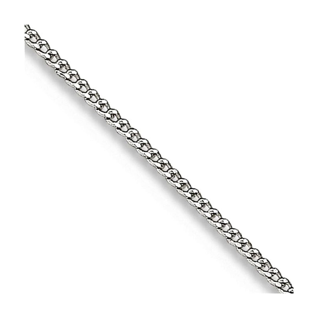 925 Sterling Silver Solid Polished Spring-Ring 0.5mm Fine Curb Chain ...