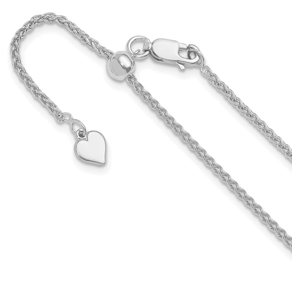 925 Sterling Silver Spiga Wheat Chain Styles Necklace Adjustable 1.6 mm ...