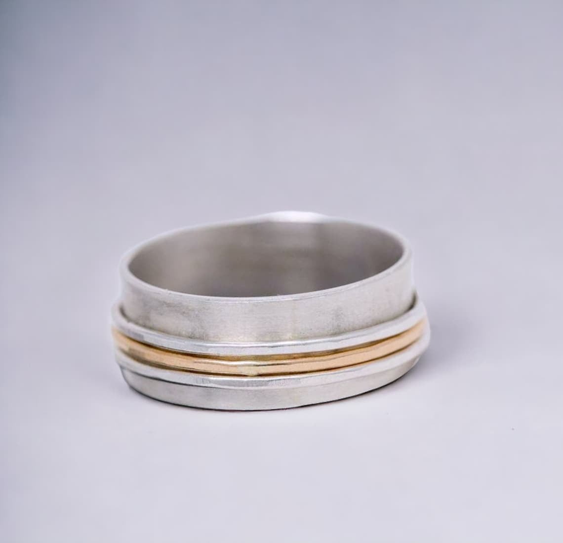 925 Sterling Silver Spinner Ring – Handmade Fidget Meditation Band for ...