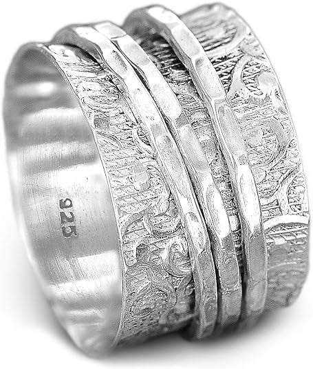 925 Sterling Silver Spinner Ring for Women | 3 Spinning Rings Bands ...