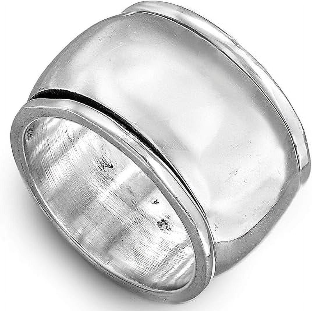 925 Sterling Silver Spinner Ring for Women Fidget Ring Band Wide Dome Ring - Walmart.com