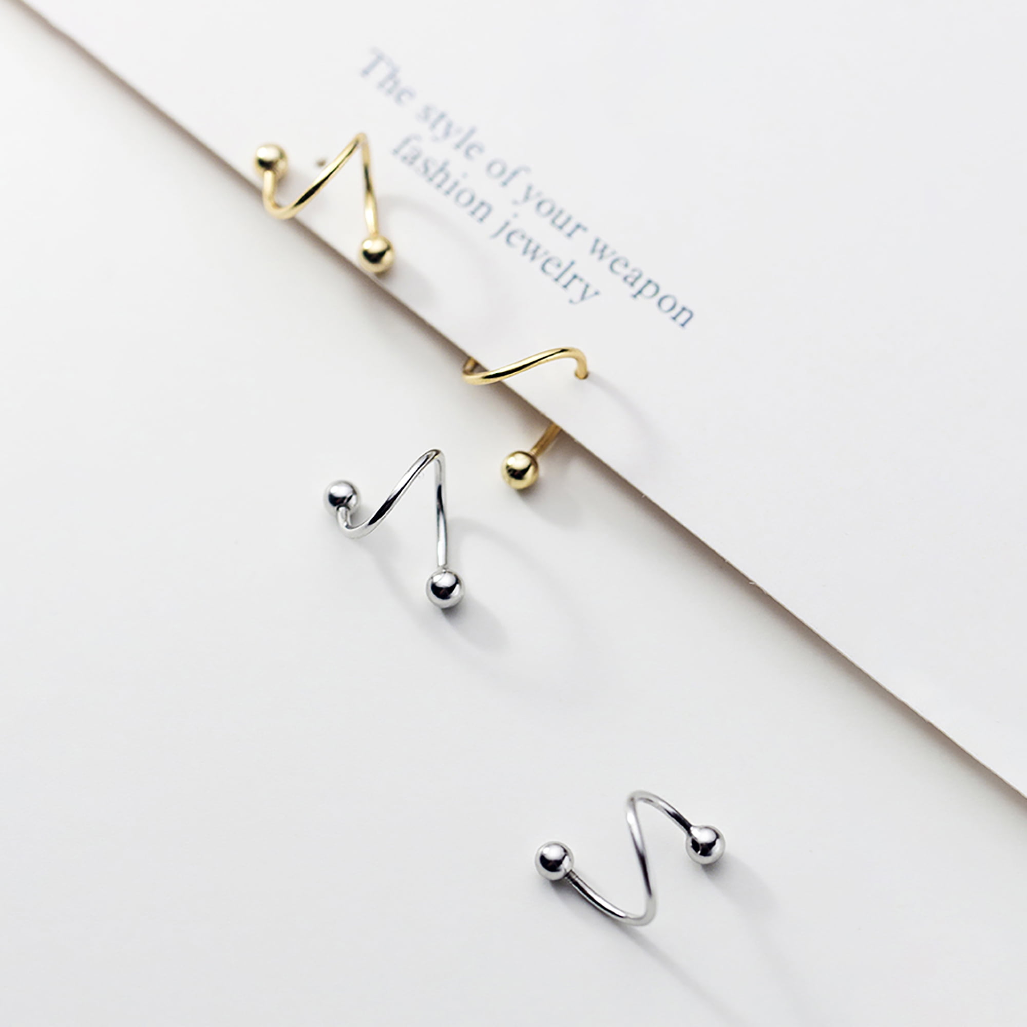925 Sterling Silver Spiral Earrings, Front Back Earrings, Wrap Around ...