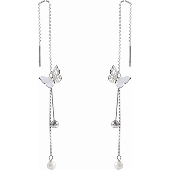 925 Sterling Silver Spiral Threader Earrings for Women Chain Tassel ...