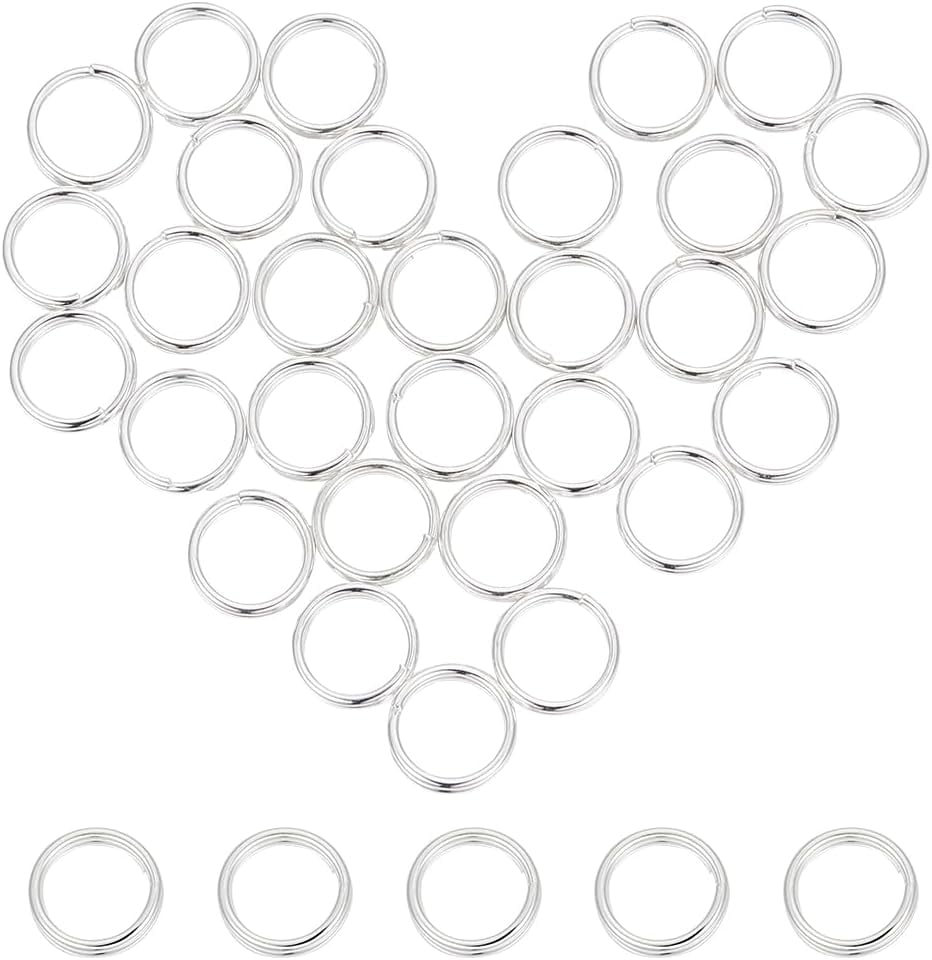 925 Sterling Silver Split Jump Rings Double Loop Jump Rings Round Rings Silver 22 Gauge 6x0.6mm ...