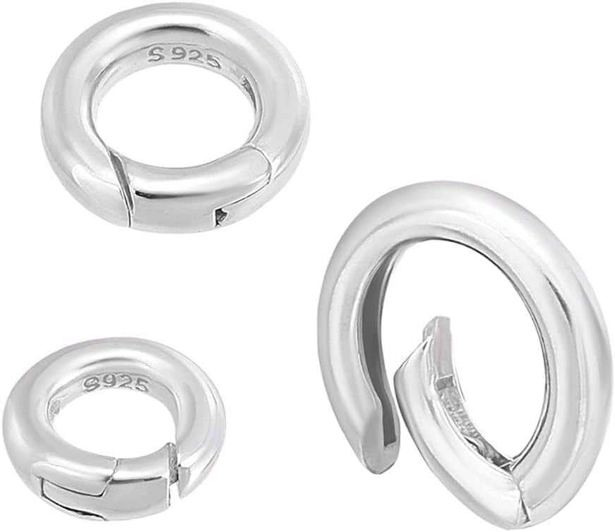925 Sterling Silver Spring Gate Ring 3pcs 3 Sizes Necklace Enhancers ...