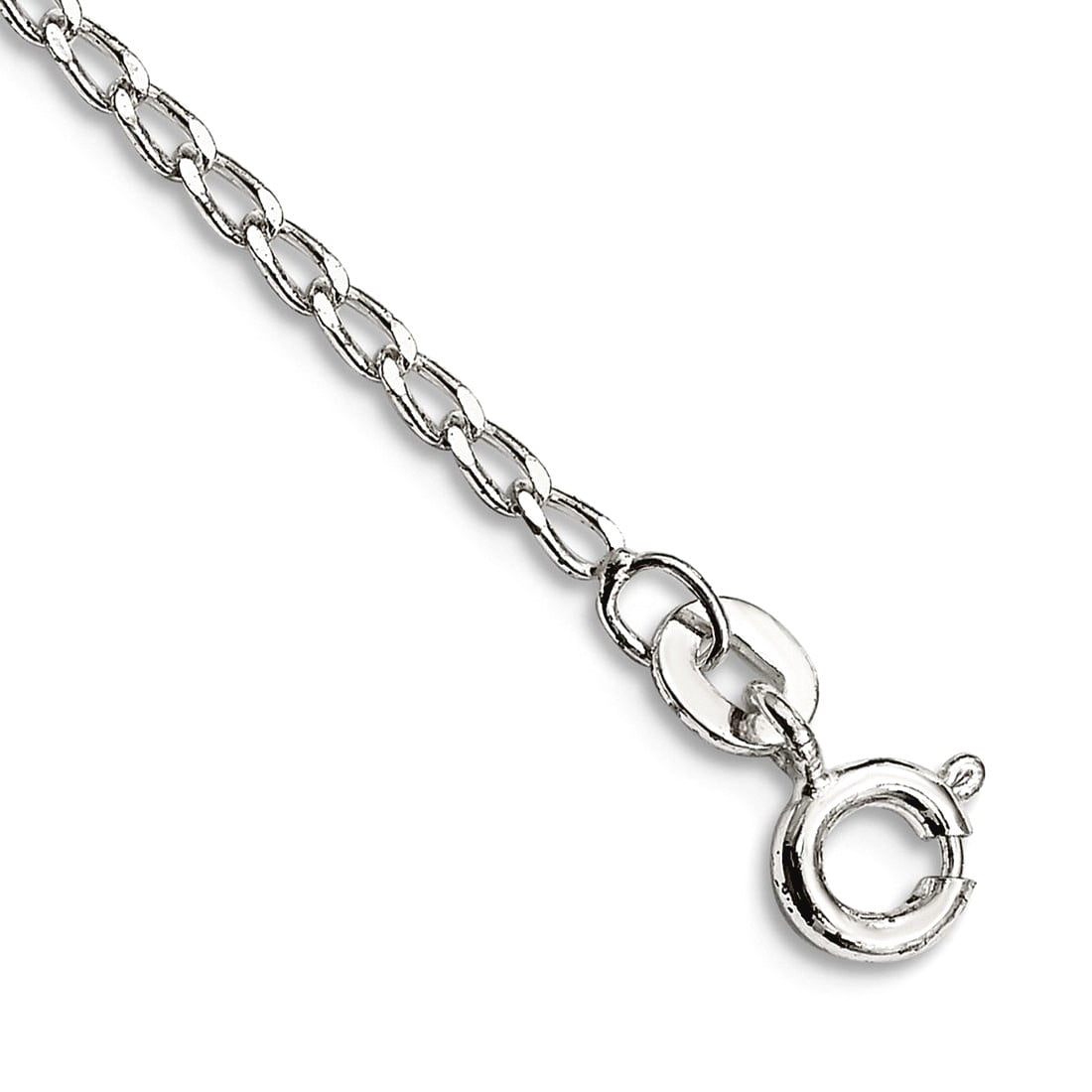 925 Sterling Silver Spring-Ring 1.5mm Open Link Chain Bracelet 7 Inch ...