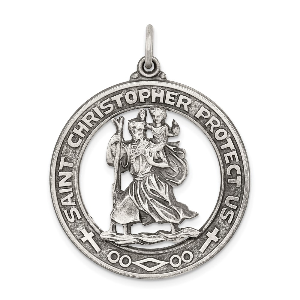 925 Sterling Silver St. Christopher Medal Pendant Fine Jewelry For ...