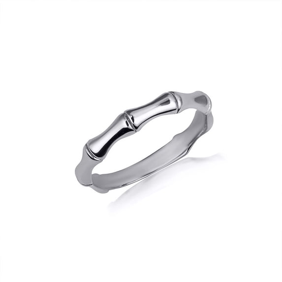925 Sterling Silver Stackable Bamboo Band Ring (Size 5.75) - Walmart.com