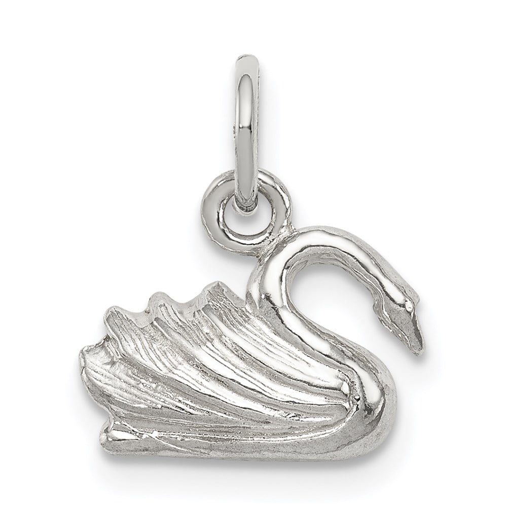 925 Sterling Silver Swan Charm Pendant Fine Jewelry For Women Gifts For ...