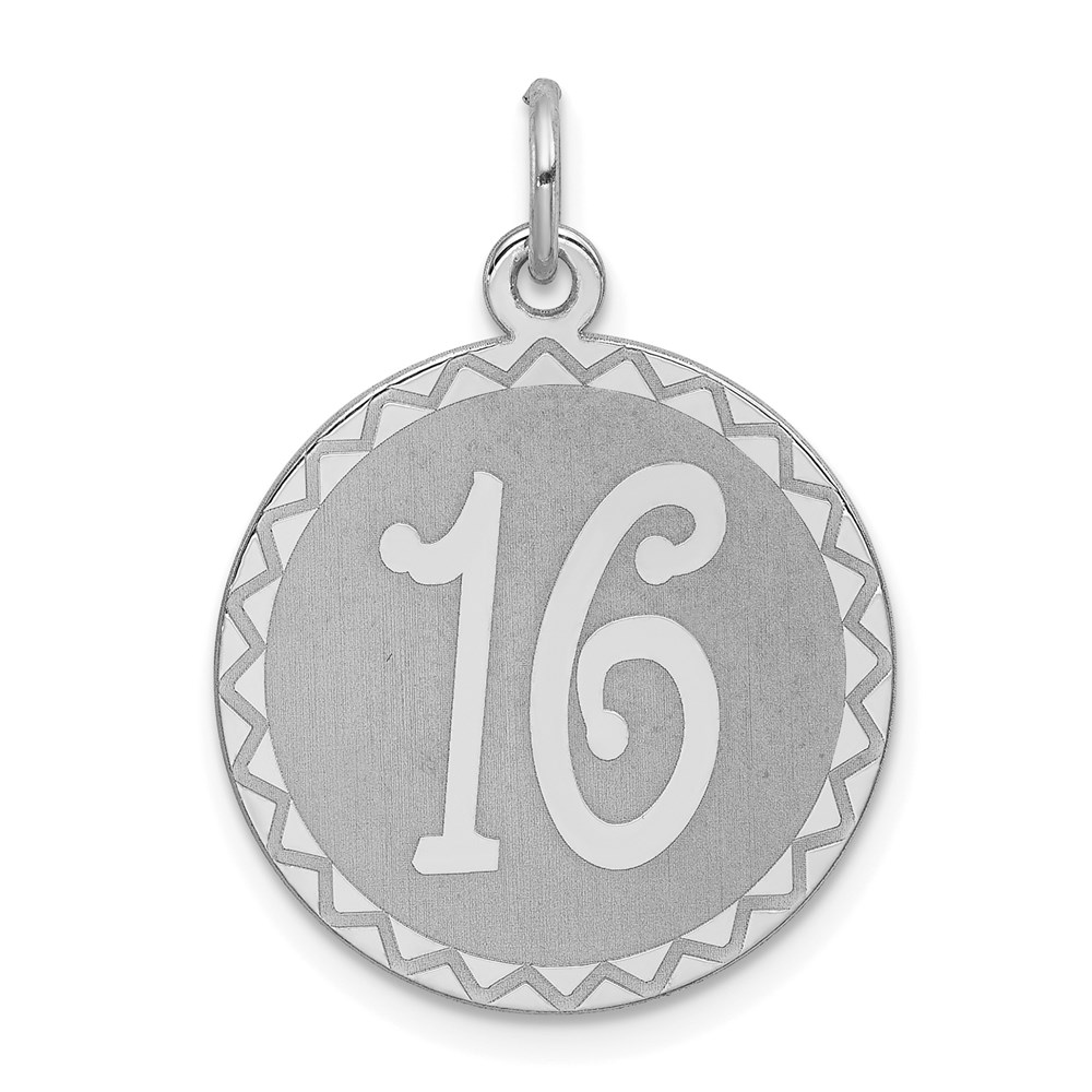 925 Sterling Silver Sweet Sixteen Disc Charm Pendant Fine Jewelry For ...