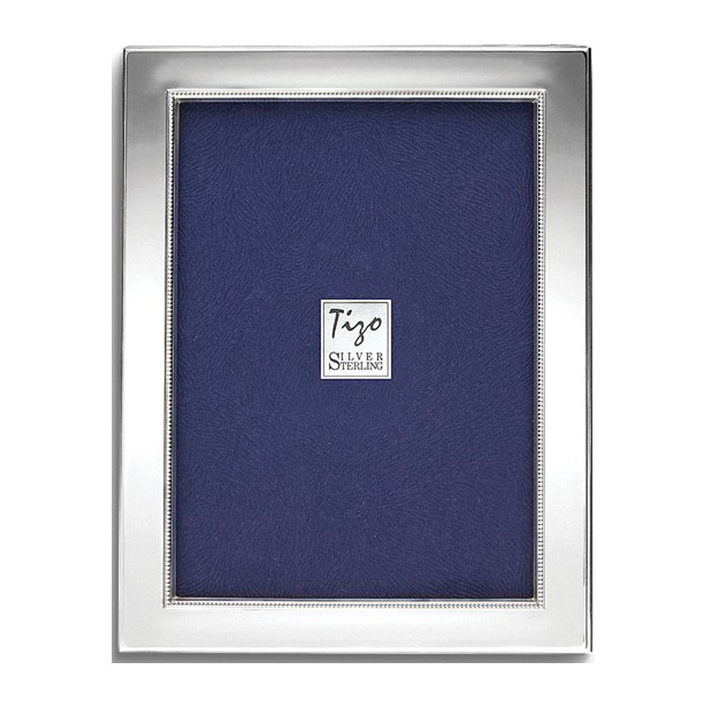 925 Sterling Silver Tarnish Resistant Beaded 7.5x9.5 Photo Frame with ...