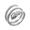 925 Sterling Silver Textured Coiled Serpent Snake Ring (Size 6 ...