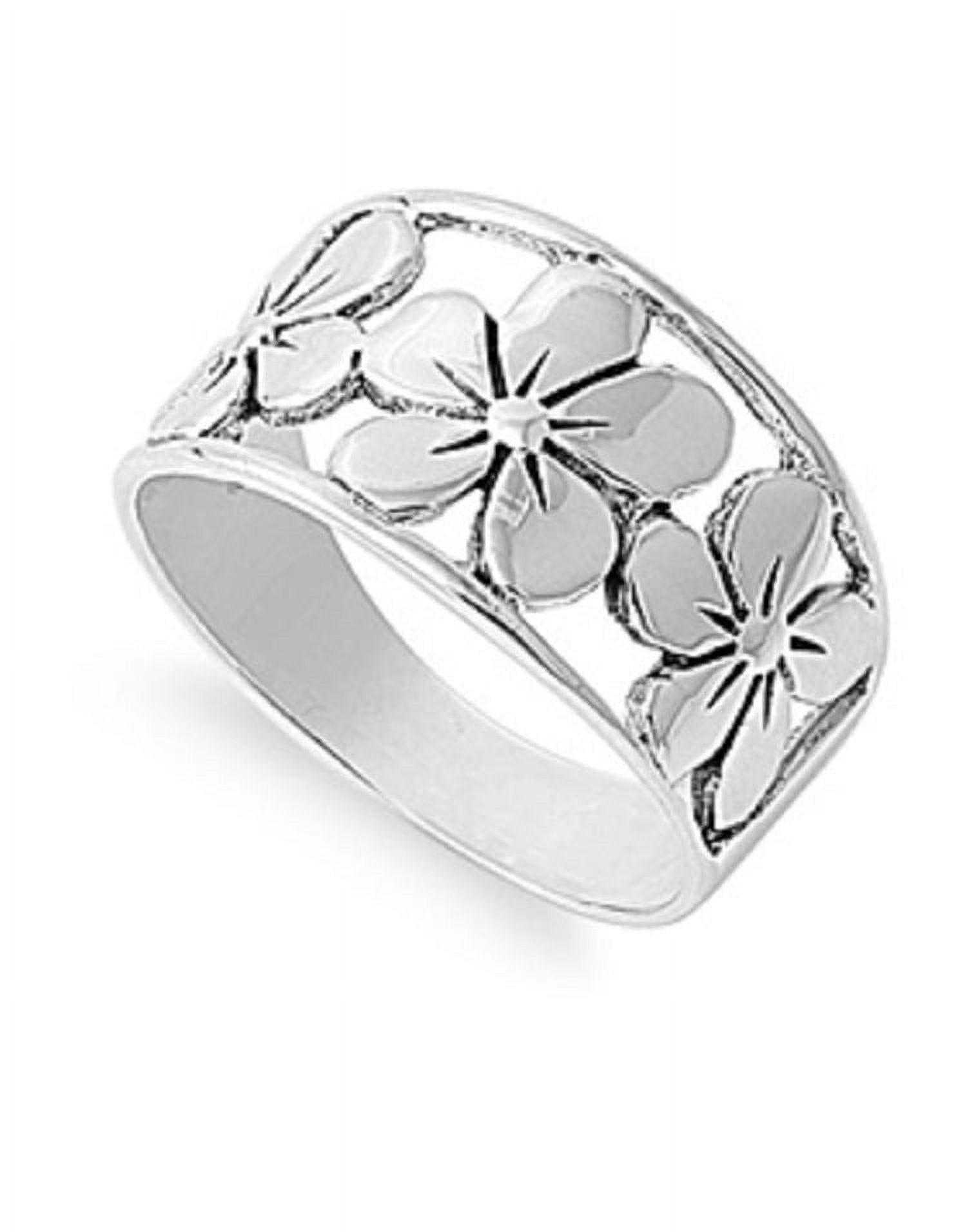 925 Sterling Silver Three Primrose Ring Size 6 - Walmart.com