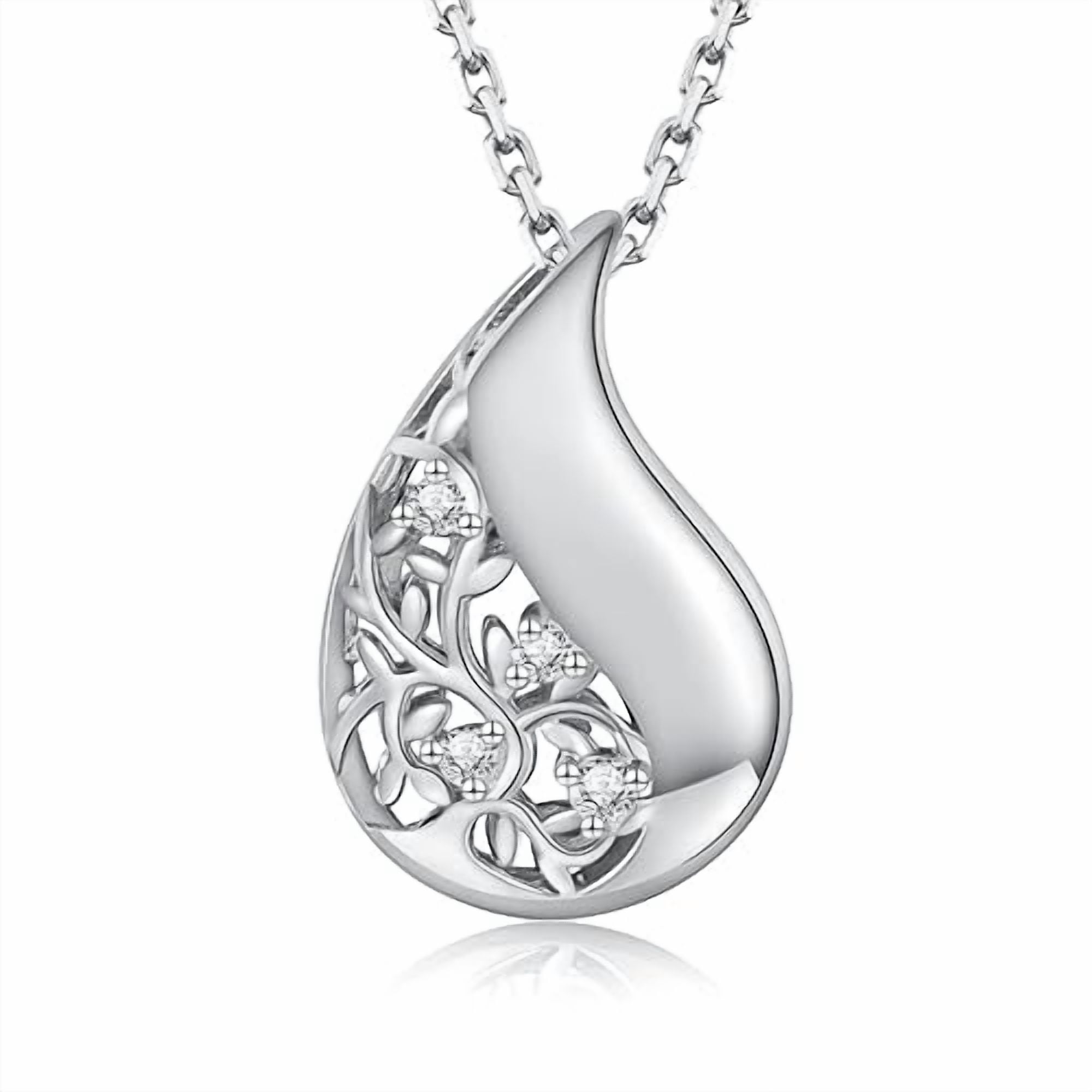 925 Sterling Silver Tree of Life Teardrop Urn Necklace for Ashes Family ...