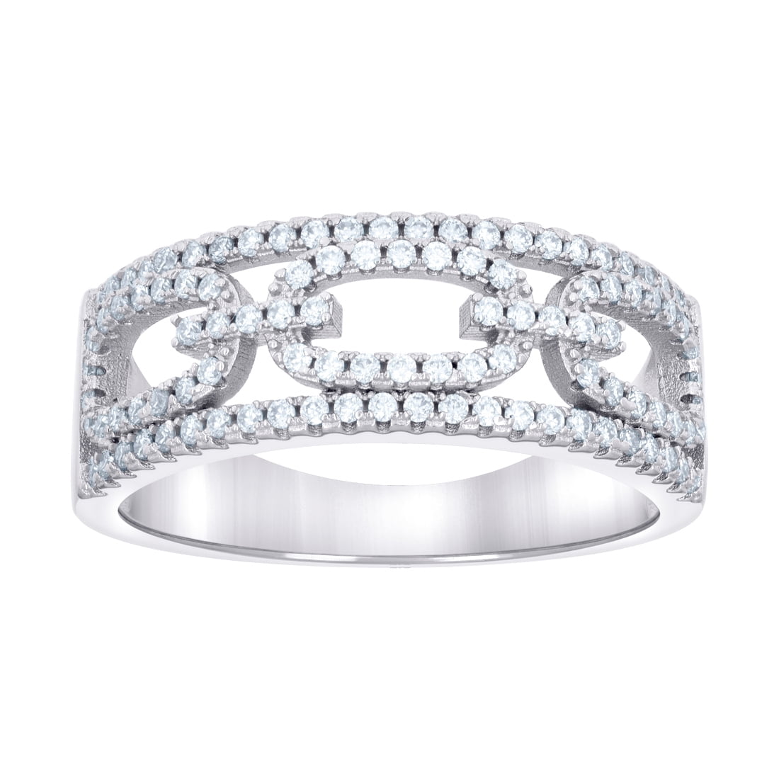 925 Sterling Silver Tri color Womens Cubic Zirconia Religious Faith ...